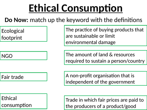 Ethical Consumption (Edexcel A-level) - Geography | Teaching Resources