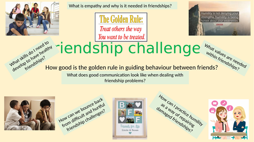 KS2, KS3 and KS4 PSHE/RSE Friendship Challenges and the Golden Rule ...