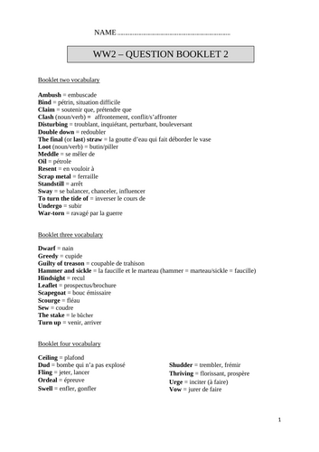 WWII Booklet 3 : Holocaust, Anne Frank, D-Day | Teaching Resources