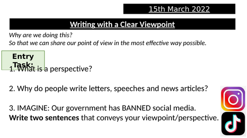 Writing with clear viewpoint perspective language paper 2 aqa q5 ...