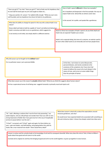 Collection of Jekyll and Hyde worksheets | Teaching Resources