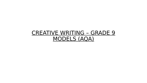 GRADE 9 Creative Writing Models | Teaching Resources