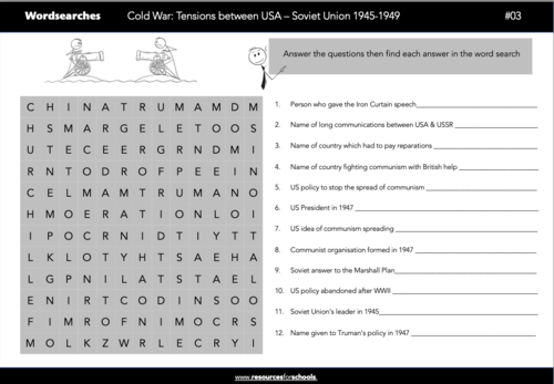Word searches: Cold War | Teaching Resources
