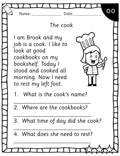 RWI Reading Comprehension (Book 2) for set 2 sounds | Teaching Resources
