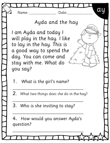 RWI Reading Comprehension (Book 2) for set 2 sounds | Teaching Resources