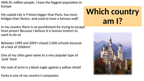 Geography Starter - Which Country am I? (Pack 1) | Teaching Resources