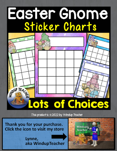 Easter Gnome Sticker Charts | Teaching Resources