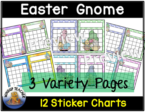 Easter Gnome Sticker Charts | Teaching Resources