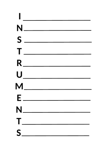 Musical Instruments Acrostic Poem | Teaching Resources