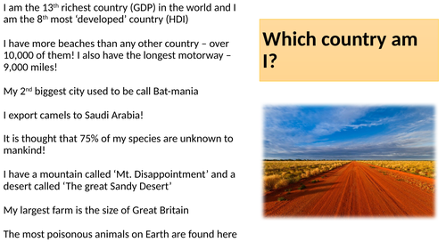 Geography Starter - Which Country Am I? (Pack 2) | Teaching Resources