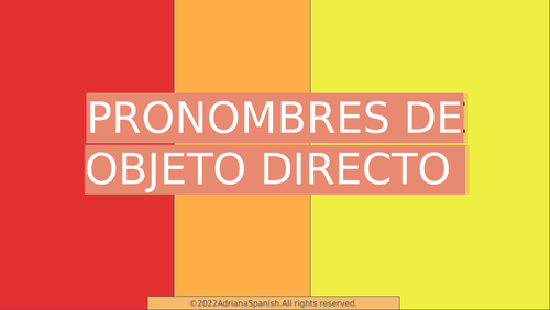 Pronombres de objeto directo en espanol spanish direct object pronouns ...