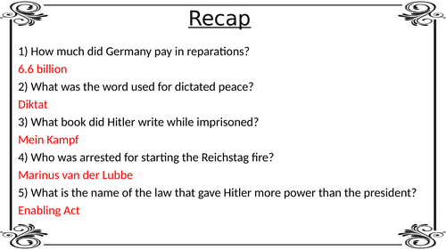Weimar and Nazi Germany Edexcel GCSE Unit | Teaching Resources