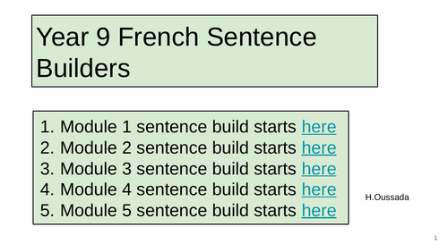 Studio 3 Rouge sentence builders (Modules 1-5) | Teaching Resources