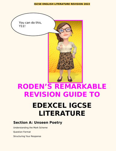 Edexcel IGCSE English Literature Guide - Unseen Poetry and Of Mice and ...