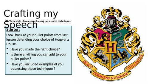 Harry Potter Speech Writing (KS3) | Teaching Resources