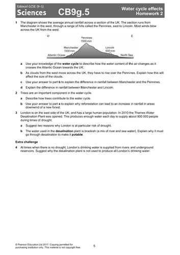 Edexcel CB9g The Water Cycle KS4 Lesson | Teaching Resources