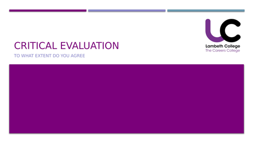 Critical evaluation - GCSE English Language - Paper 1 | Teaching Resources