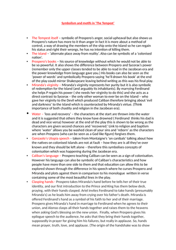 The Tempest A* Documents | Teaching Resources