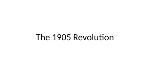 Russia Depth Study: The Revolution of 1905 | Teaching Resources