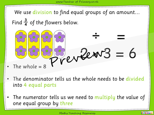 Non-Unit Fractions of an Amount - Year 3 | Teaching Resources