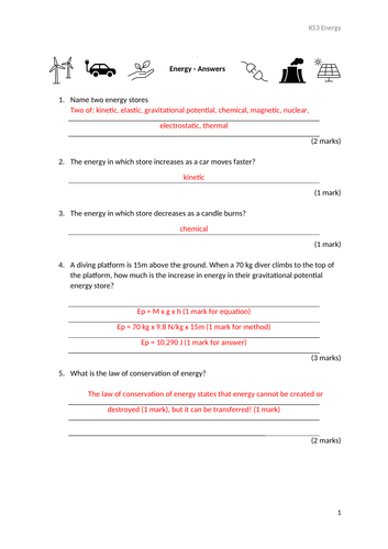 KS3 Energy Workbook | Teaching Resources