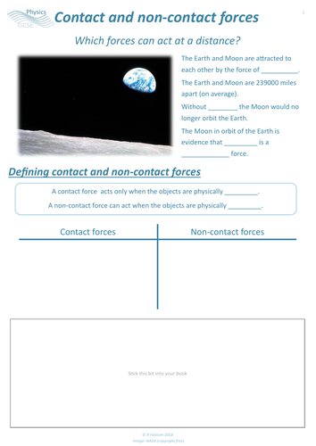NEW AQA Contact and non-contact forces KS4 GCSE Physics Lesson (Forces ...
