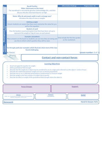 NEW AQA Mass Weight and Gravity KS4 GCSE Physics Lesson (Forces Topic) | Teaching Resources