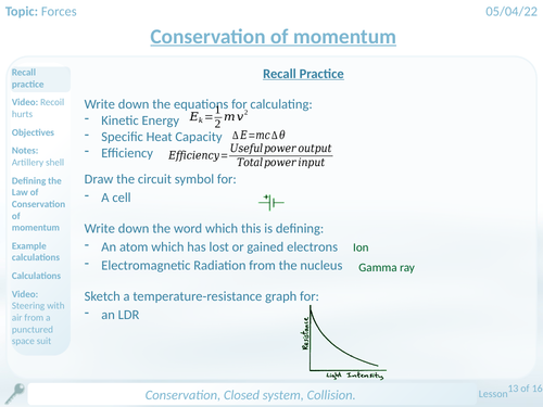 NEW AQA Conservation of momentum KS4 GCSE Physics Lesson (Forces Topic ...