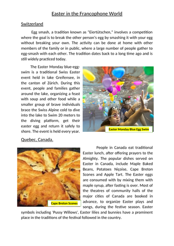 Pâques (Easter in French Speaking Countries) | Teaching Resources