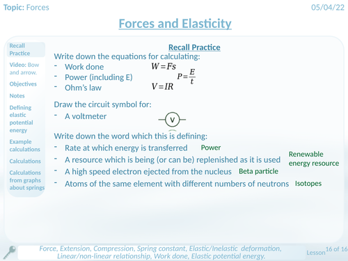 NEW AQA Forces and Elasticity KS4 GCSE Physics Lesson (Forces Topic ...