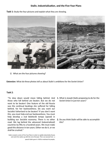 Russia Depth Study: Stalin, Industrialisation, and the Five-Year Plans ...