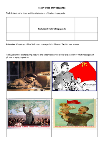 Russia Depth Study: Stalins use of Propaganda | Teaching Resources