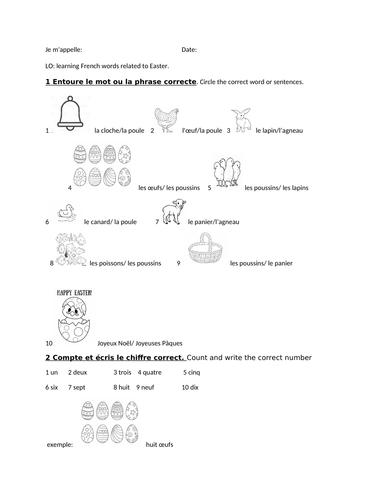 Paques French Easter key vocabulary | Teaching Resources