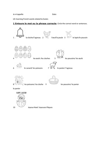 Paques French Easter key vocabulary | Teaching Resources