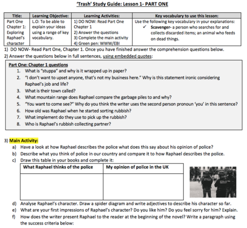 Trash Study Booklet | Teaching Resources