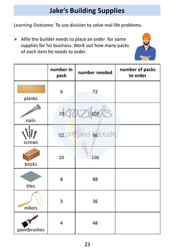 Division - Functional Skills Maths - Entry Level 2 | Teaching Resources