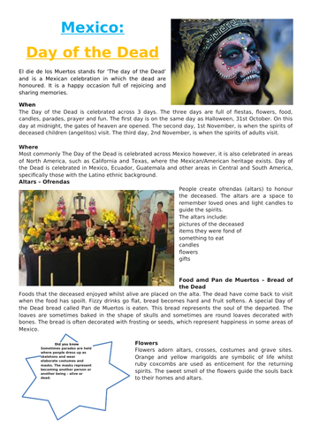 Year 5 - Writing a non-chronological report - Day of the Dead ...