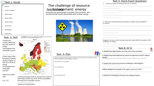 GCSE Geography AQA starter sheets ALL UNITS Bundle | Teaching Resources