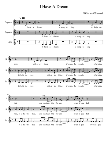 I Have a Dream - Arrangement for SSA Choir | Teaching Resources