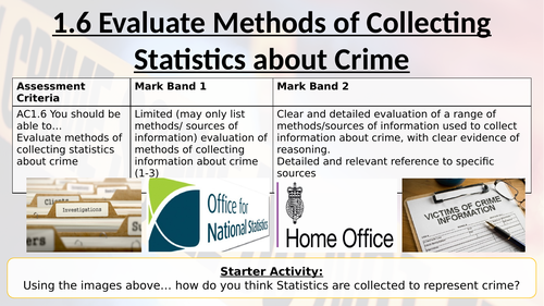 WJEC Criminology Unit 1 - AC1.6 Methods of Collecting Crime Statistics ...