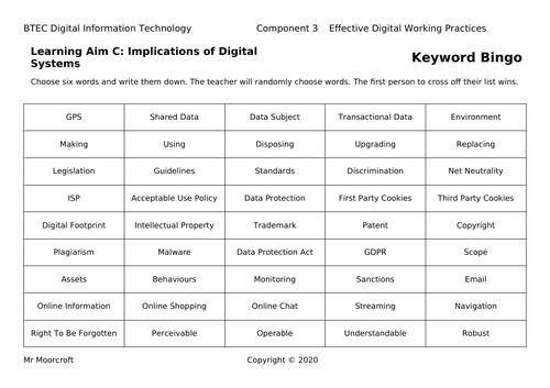 BTEC Digital Information Technology (DIT) - Component 3 (Learning Aim C ...