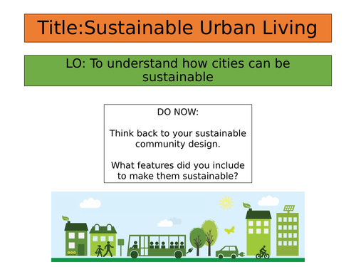 Sustainable urban living | Teaching Resources
