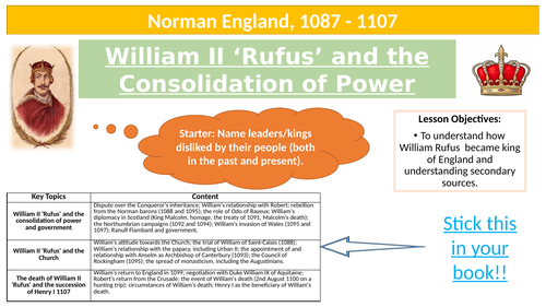 Norman England: William Rufus Part 1 - Consolidation and Government ...