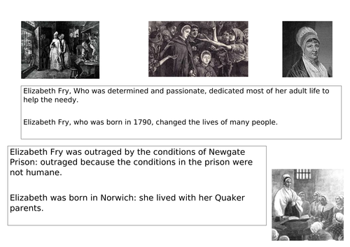 Elizabeth Fry Biography Writing and support resources | Teaching Resources