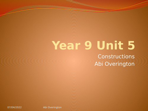Year 9 Constructions | Teaching Resources