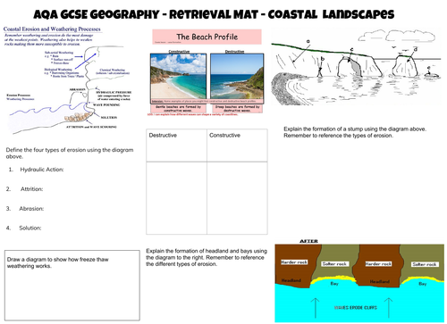 AQA GCSE Geography Paper 1 - Exam Revision Mats. | Teaching Resources