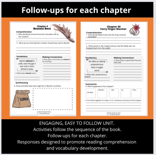 FING by David Walliams - NOVEL STUDY with comprehension strategies and ...