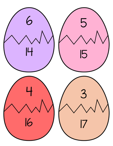 Easter egg maths matching game: Number bonds to 10 and 20 | Teaching ...