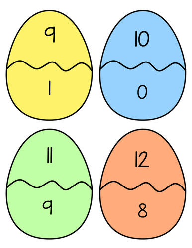 Easter egg maths matching game: Number bonds to 10 and 20 | Teaching ...
