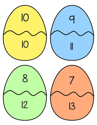Easter egg maths matching game: Number bonds to 10 and 20 | Teaching ...